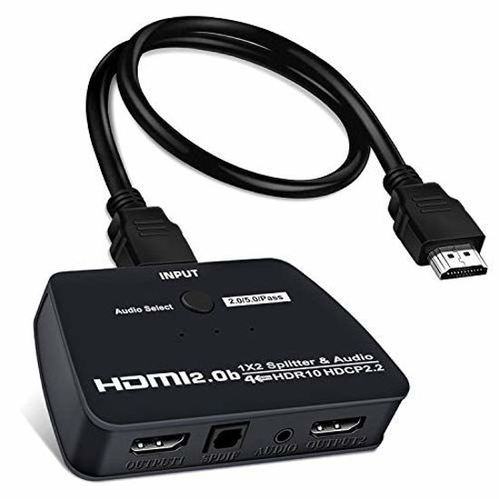 GetUSCart- NEWCARE 1x2 HDMI Splitter with Audio Extractor, 4k@60Hz ...