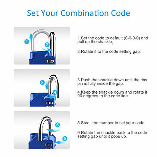 GetUSCart- Puroma 2 Pack Combination Lock 4 Digit Outdoor Waterproof ...