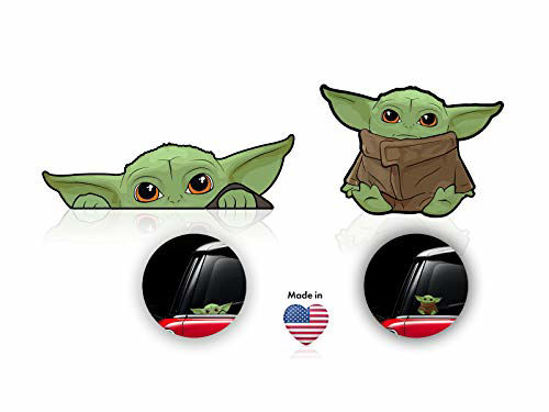 GetUSCart- 4 Pack Baby Yoda Decals Stickers for Car, Window, Laptop ...
