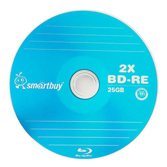 GetUSCart- 100 Pack Smartbuy 2X 25GB Blue Blu-ray BD-RE Rewritable Logo Blank Bluray Disc