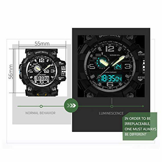 GetUSCart- Men?s Military Watch, Dual-Display Waterproof Sports Digital ...
