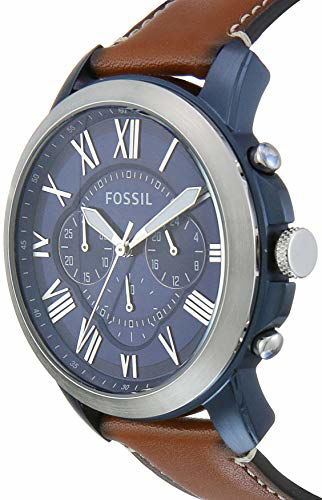 GetUSCart- Fossil Men's Grant Quartz Leather Chronograph Watch, Color ...