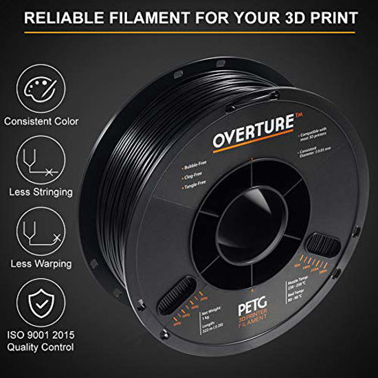 GetUSCart- OVERTURE PETG Filament 1.75mm with 3D Build Surface 200 x ...
