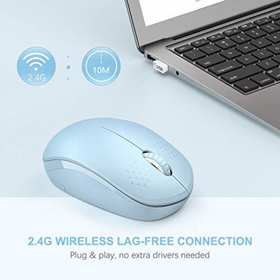 GetUSCart- seenda Wireless Mouse, 2.4G Noiseless Mouse with USB Receiver Portable Computer Mice ...