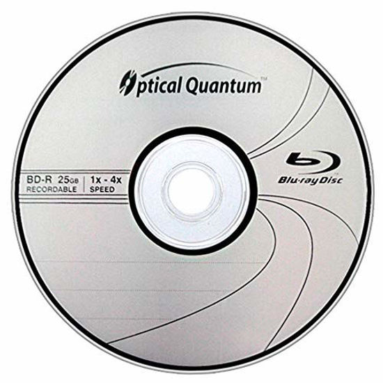 GetUSCart- Optical Quantum 25 GB 4X Blu-ray Single Layer Recordable Disc BD-R Logo Top, 50-Disc ...