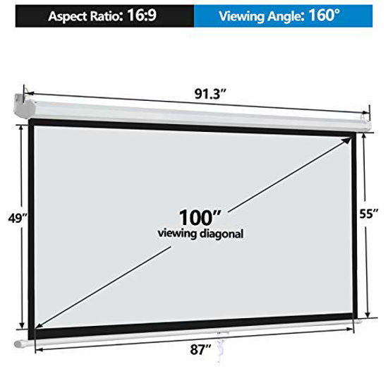 GetUSCart- ZENY 100 Inch Projector Screen 16:9 HD Portable Projection ...