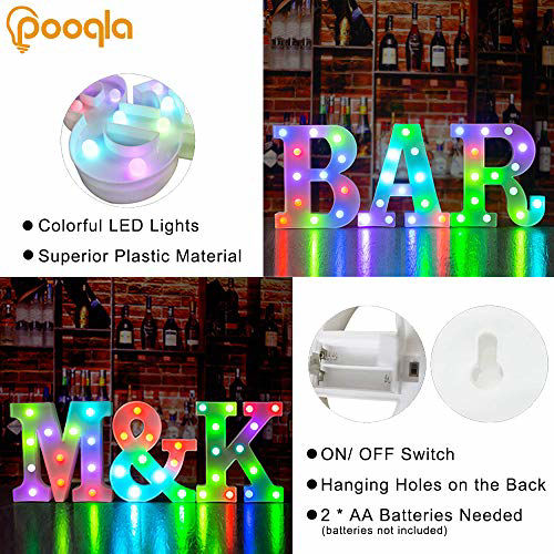 GetUSCart- Colorful LED Marquee Letter Lights with Remote - Light Up ...