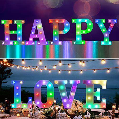 GetUSCart- Colorful LED Marquee Letter Lights with Remote - Light Up ...