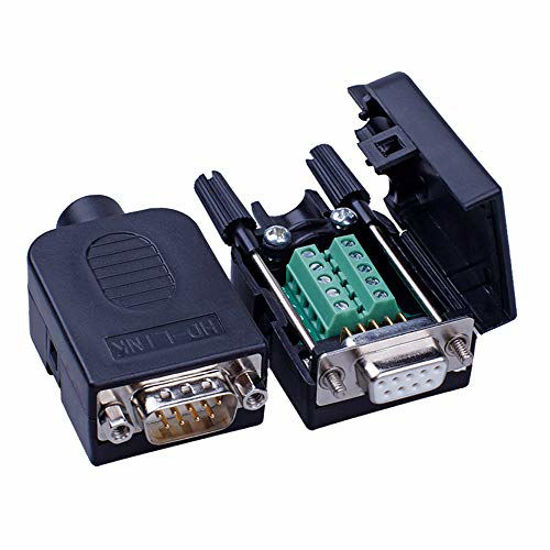 GetUSCart- Anmbest 2PCS DB9 Solderless RS232 D-SUB Serial to 9-pin Port Terminal Male Adapter ...