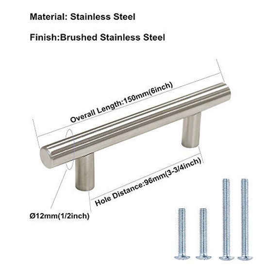 GetUSCart- homdiy Brushed Nickel Cabinet Pulls 5 Pack Modern Drawer ...