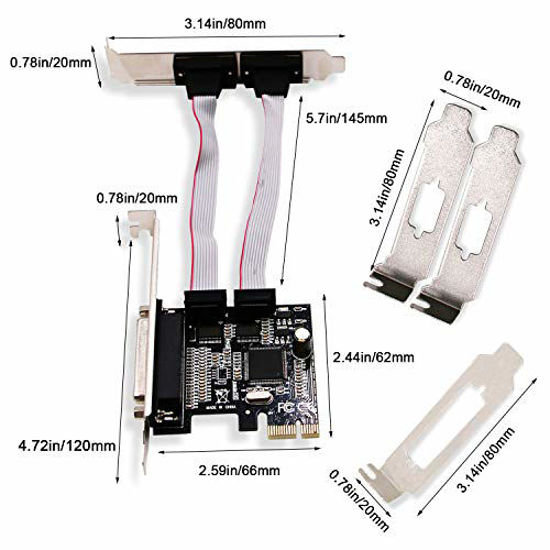 GetUSCart- LinksTek PCIE Parallel Serial Ports Card Adapter-2 Ports ...
