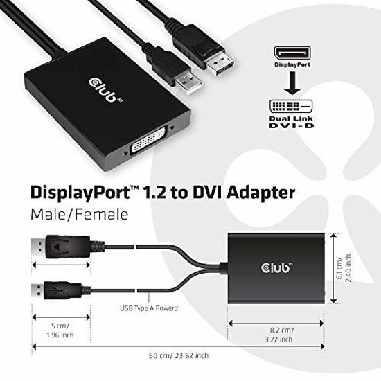 GetUSCart- Club 3D CAC-1010 DisplayPort to DVI Dual-Link DVI-D Active ...