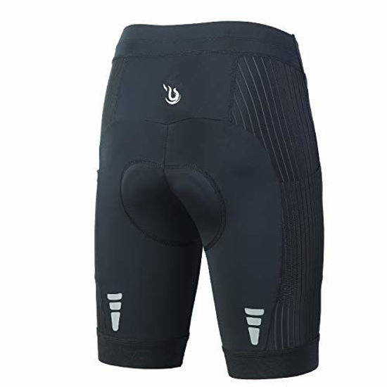 GetUSCart- beroy Women Cycling Shorts with 4D Padding,Bike Shorts for Ladies(M Black+Print)
