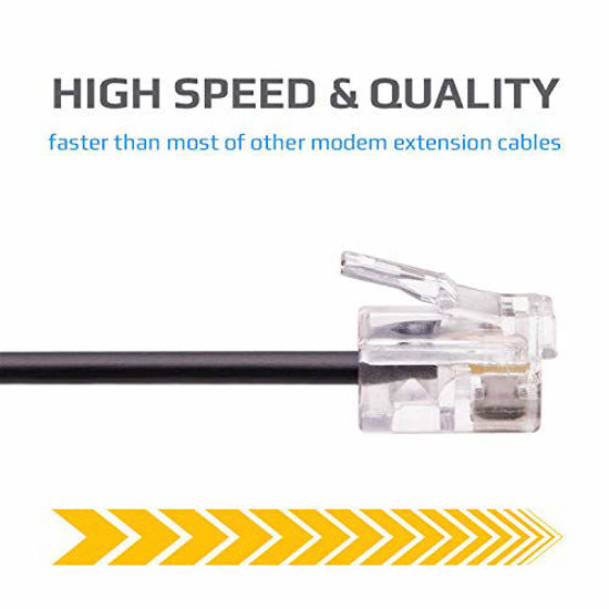 GetUSCart- RJ11 Cable ADSL 10ft Extension Lead Phone Cord Telephone ...