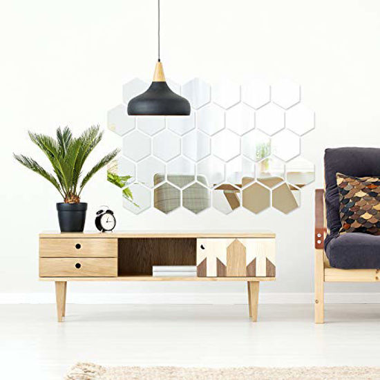 GetUSCart- 32 Pieces Removable Acrylic Mirror Setting Wall Sticker ...