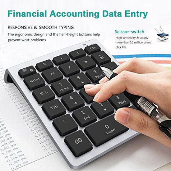 GetUSCart- Lekvey Bluetooth Number Pad, Portable Wireless Bluetooth 28 ...