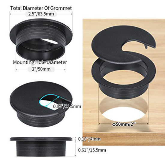 GetUSCart- Desk Grommet 2 Inch, Plastic Desk Cord Cable Hole Cover ...