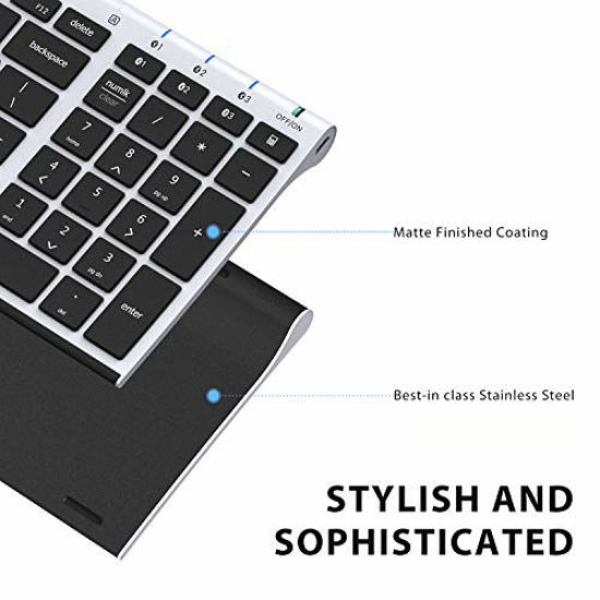GetUSCart- iClever BK10 Bluetooth Keyboard, Multi Device Keyboard Rechargeable Bluetooth 5.1 ...