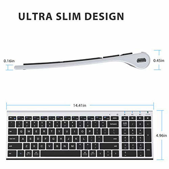 GetUSCart- iClever BK10 Bluetooth Keyboard, Multi Device Keyboard Rechargeable Bluetooth 5.1 ...