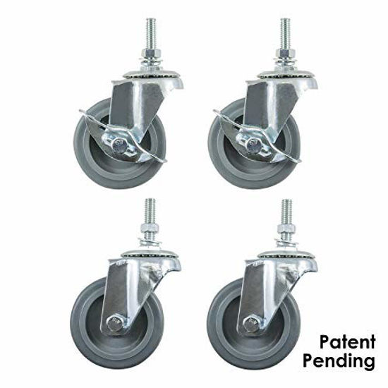 GetUSCart- Houseables Caster Wheels, Casters, Set of 4, 3 Inch, Rubber ...
