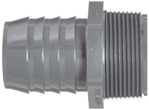 GetUSCart- Spears 1436 Series PVC Tube Fitting, Adapter, Schedule 40, Gray, 1-1/2" Barbed x NPT Male