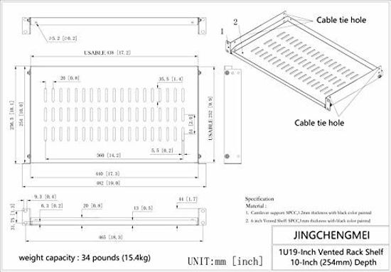 GetUSCart- Jingchengmei (2 Pack) 1U Vented Server Rack Mount Shelf ...