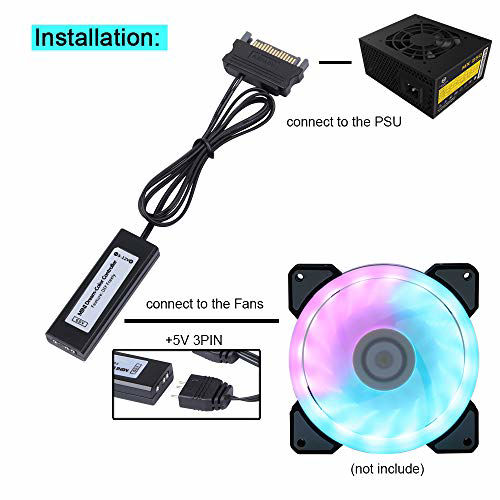 GetUSCart- LEDdess Mini ARGB RF Controller Kit for Rainbow Fans, PC ...