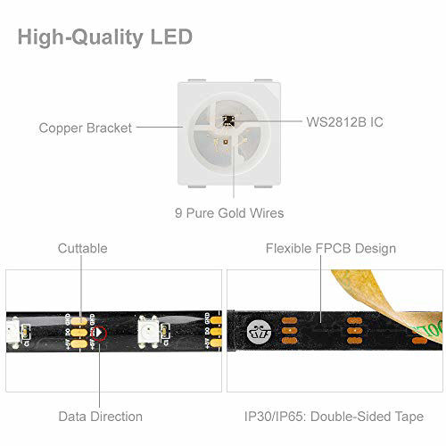 GetUSCart- BTF-LIGHTING WS2812B RGB 5050SMD Individual Addressable 16 ...