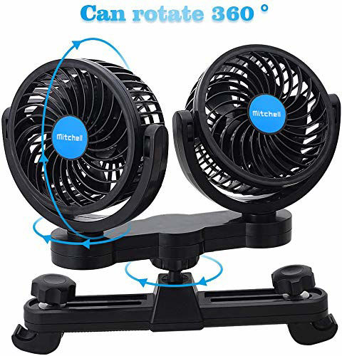 GetUSCart- QIFUN Electric Car Fans for Rear Seat Passenger Portable Car ...
