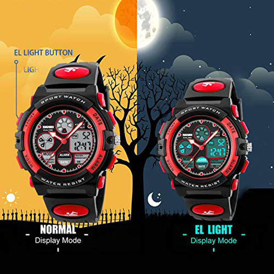GetUSCart- Kids Digital Watch Age 5-15, Red Watches for Girls Boys ...