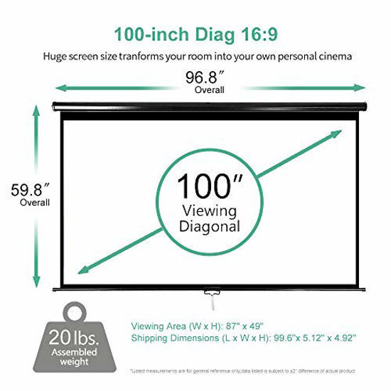 GetUSCart- 100" Motorized Projector Screen - Indoor and Outdoor Movies ...