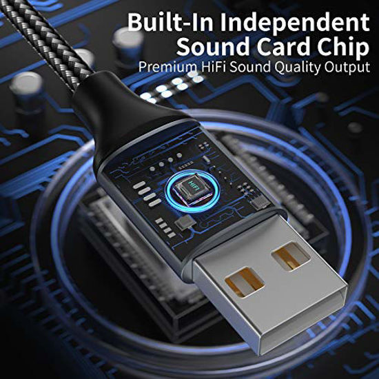 GetUSCart- USB to 3.5mm Jack Audio Adapter, BESTAUX 2in1 External USB ...