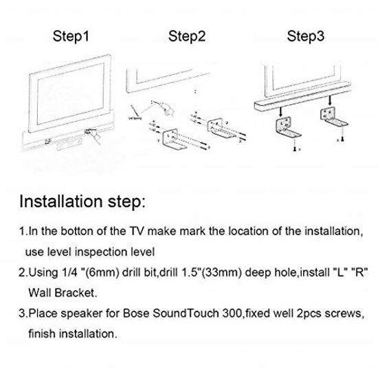GetUSCart- Wall Mount Bracket Compatible with Bose WB-300 SoundTouch ...