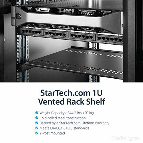 GetUSCart- StarTech.com 1U Vented Server Rack Cabinet Shelf - 16in Deep ...