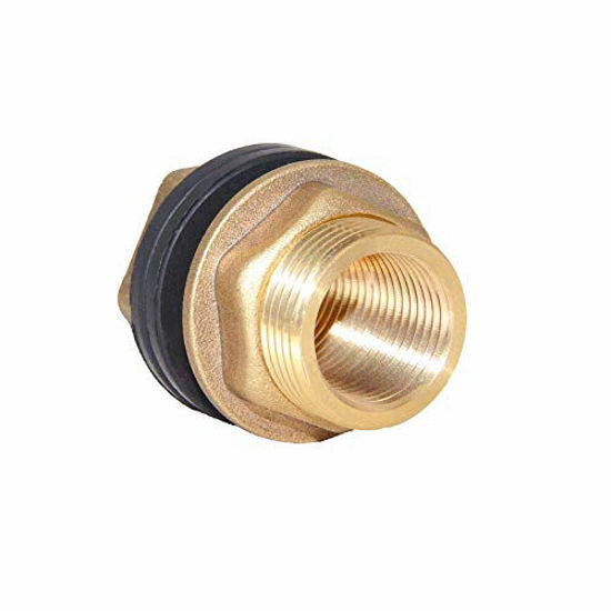 1 Inch 4x Soild Brass Water Tank Connector With 2 Rubber Bulkhead Fitting