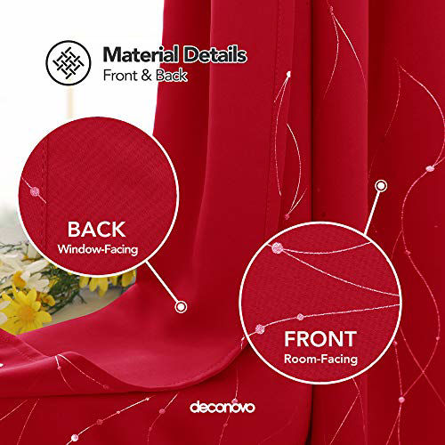 GetUSCart- Deconovo Blackout Curtains Wave Line with Dots Foil Print ...