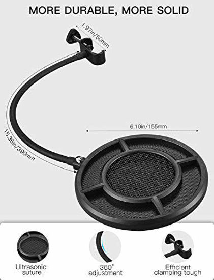 GetUSCart- Mic Pop Filter, Professional Metallic Mic Pop Filter Mesh ...