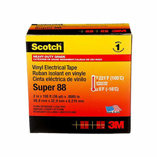 GetUSCart- 3M Scotch Vinyl Electrical Tape Super 88, 2 in x 36 yd (108 ft), Long Roll, Black, 1 roll