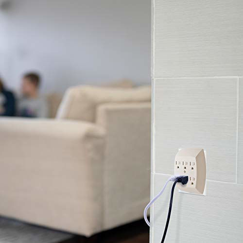 GetUSCart- GE 6 Grounded Outlet Adapter Wall Tap, 3 Prong Outlets ...