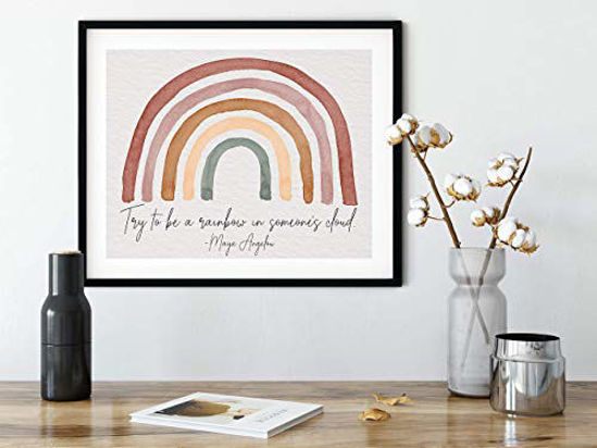 GetUSCart- Maya Angelou Quote ?Be a Rainbow? Watercolor Wall Art ...
