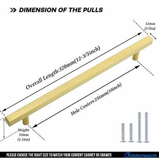 GetUSCart- 25 Pack | goldenwarm Modern Square Drawer Pulls Gold Cabinet ...