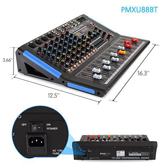 GetUSCart- 8-Channel Bluetooth Studio Audio Mixer - DJ Sound Controller ...