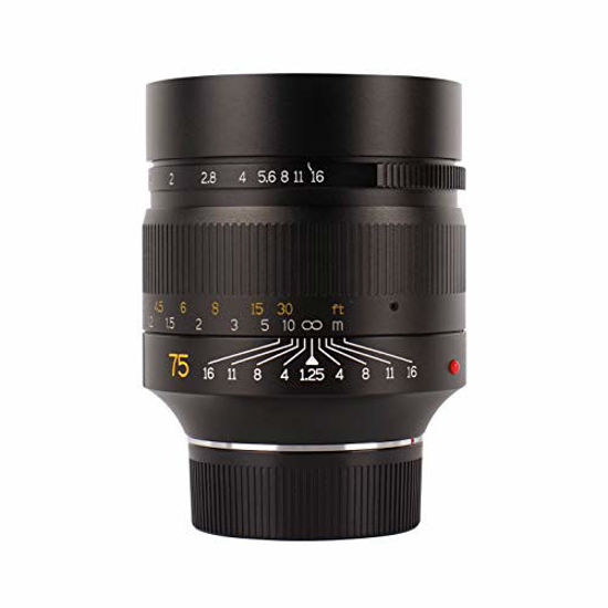GetUSCart- 7artisans 75mm F1.25 Fixed Mirrorless Camera Lens for Leica ...