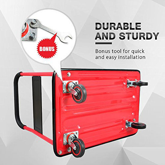 GetUSCart- Push Cart Dolly by Wellmax, Moving Platform Hand Truck, Foldable for Easy Storage and ...