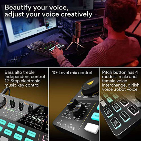 GetUSCart- Audio Interface with DJ Mixer and Sound Card, Maonocaster ...
