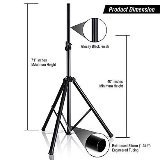 GetUSCart- Pyle Universal Speaker Stand Mount Holder Heavy Duty Tripod w/ Adjustable Height from ...
