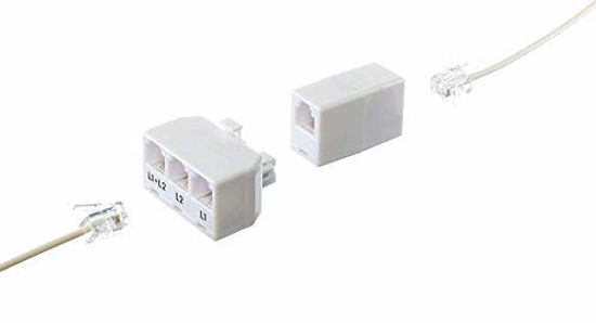 GetUSCart- Telephone Splitter 2 Line Adapter - 3-Way Splitter (Line 1 ...