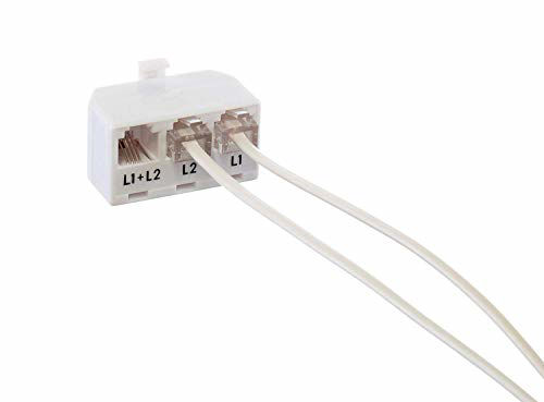 GetUSCart- Telephone Splitter 2 Line Adapter - 3-Way Splitter (Line 1 ...