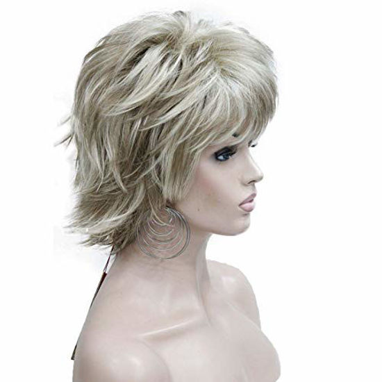 GetUSCart- Lydell Short Layered Shaggy Wavy Full Synthetic Wigs (H16 ...