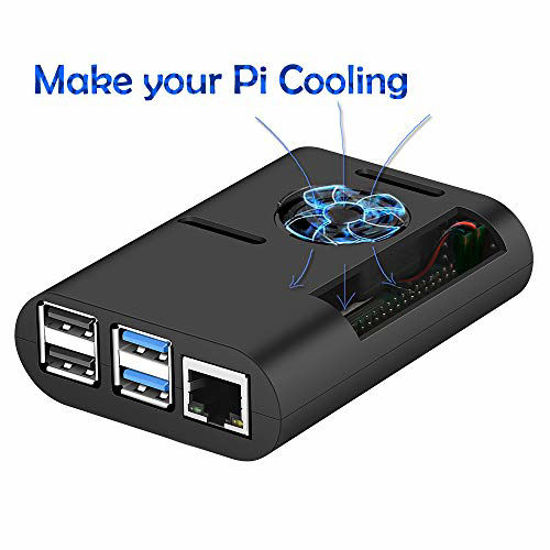 GetUSCart- Raspberry Pi 4 Case, MazerPi Raspberry Pi Case with Cooling Fan, Raspberry Pi 4 ...